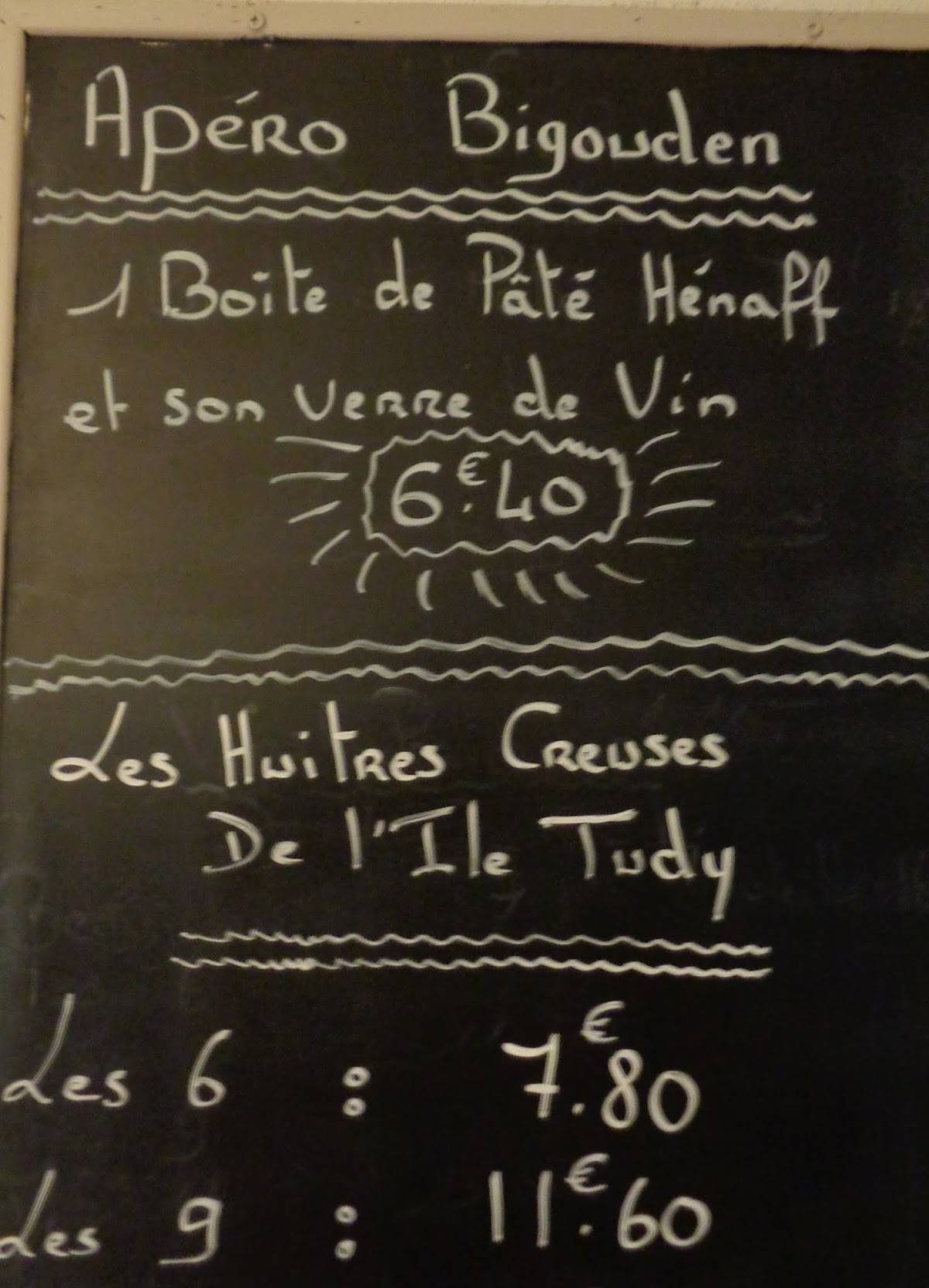 Menu at Le Bistrot Gourmand cafe, Pont-l'Abbé