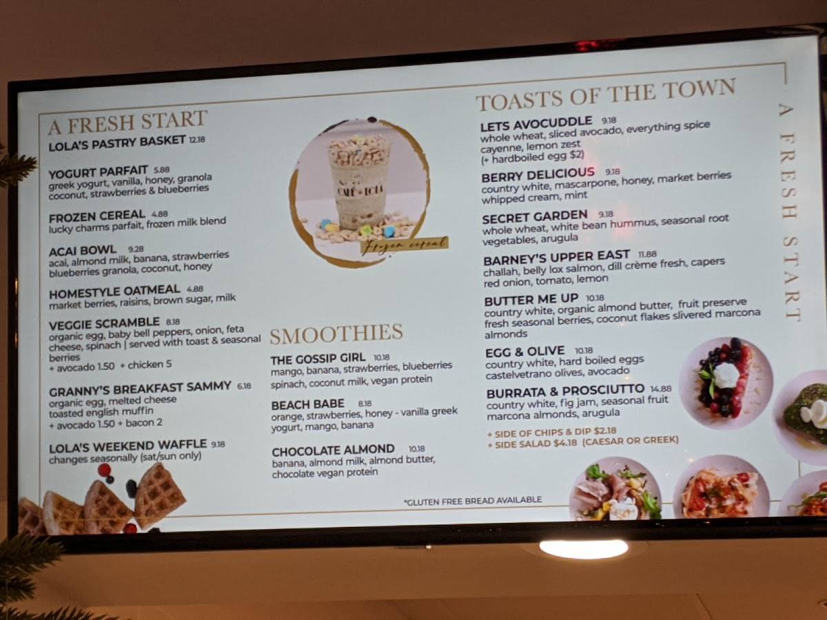 Menu at Cafe Lola, Henderson, S Eastern Ave #109