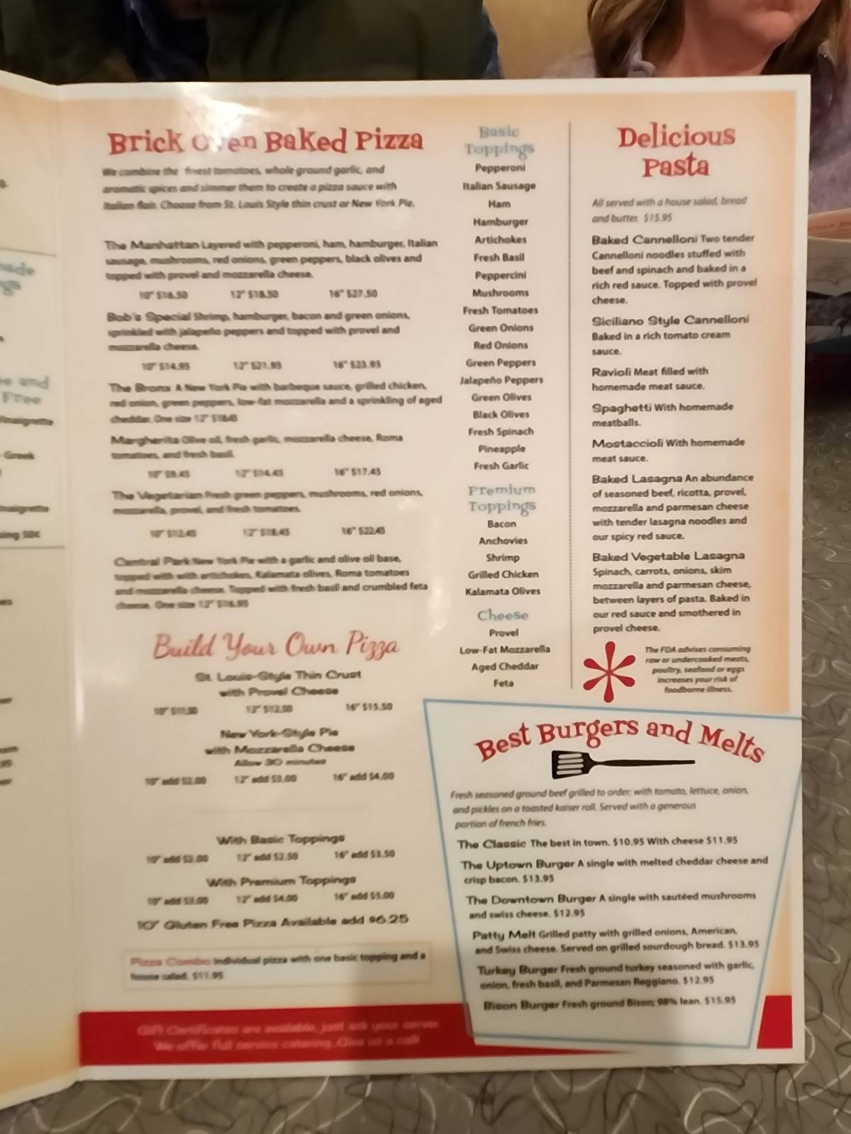 Menu at Cafe Manhattan, Clayton, 505 S Hanley Rd