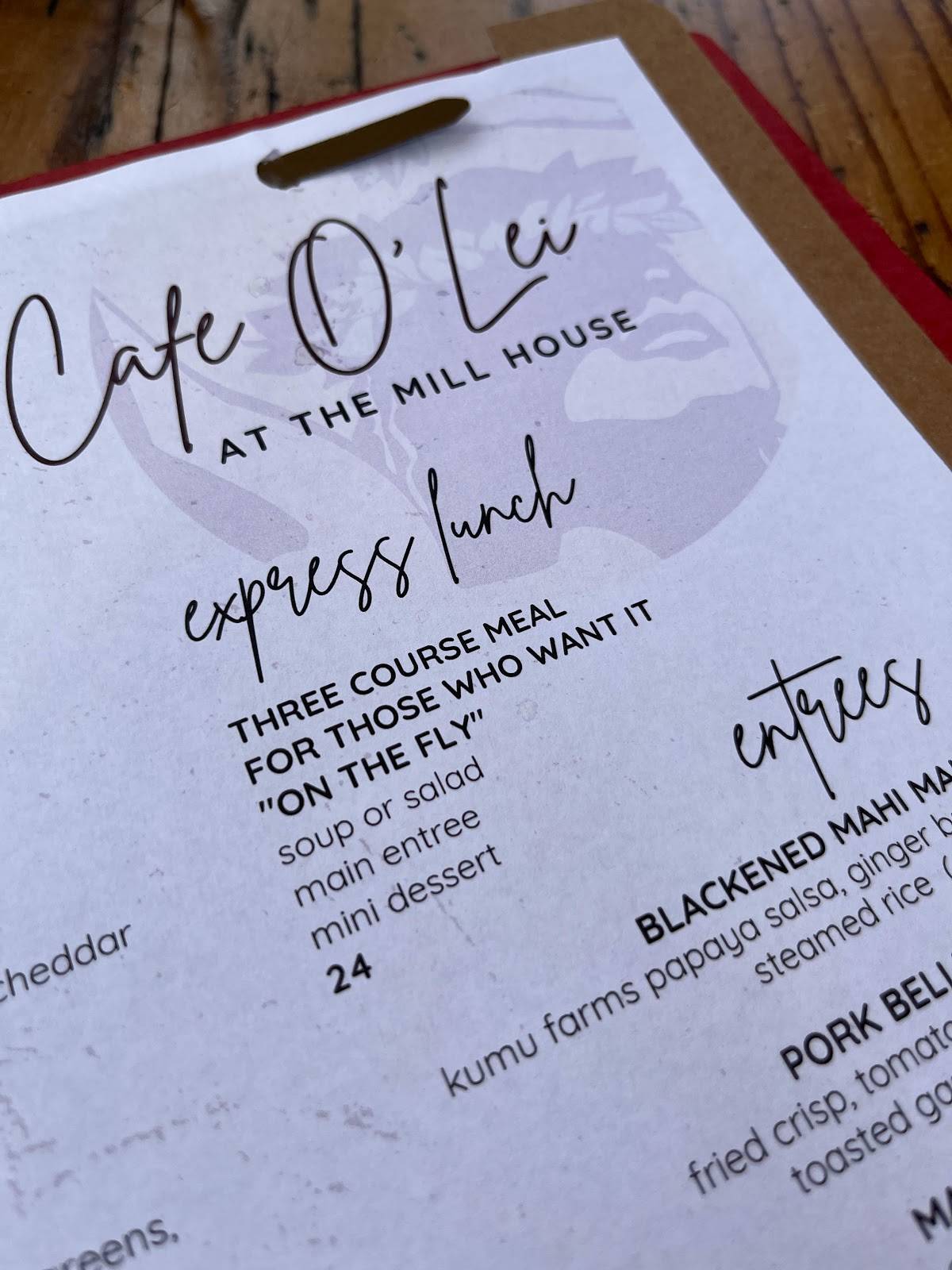 Menu at Cafe O'Lei at the Plantation, Wailuku, HI-30
