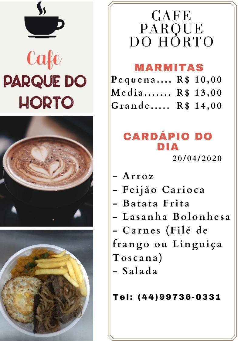 Menu em Café Parque do Horto, Maringá