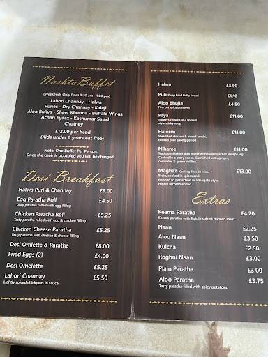 Menu at Cafe Regal, Bradford, 2 Whetley Hill