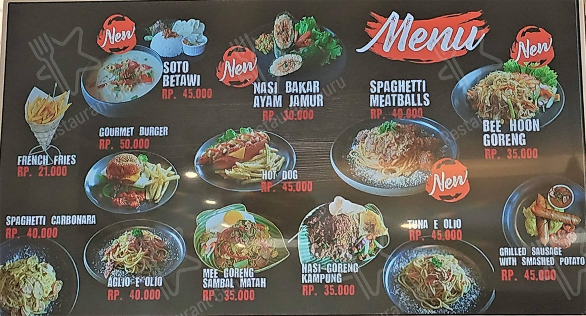 Menu at Rokue Snack Batu Tulis Raya cafe, Central Jakarta