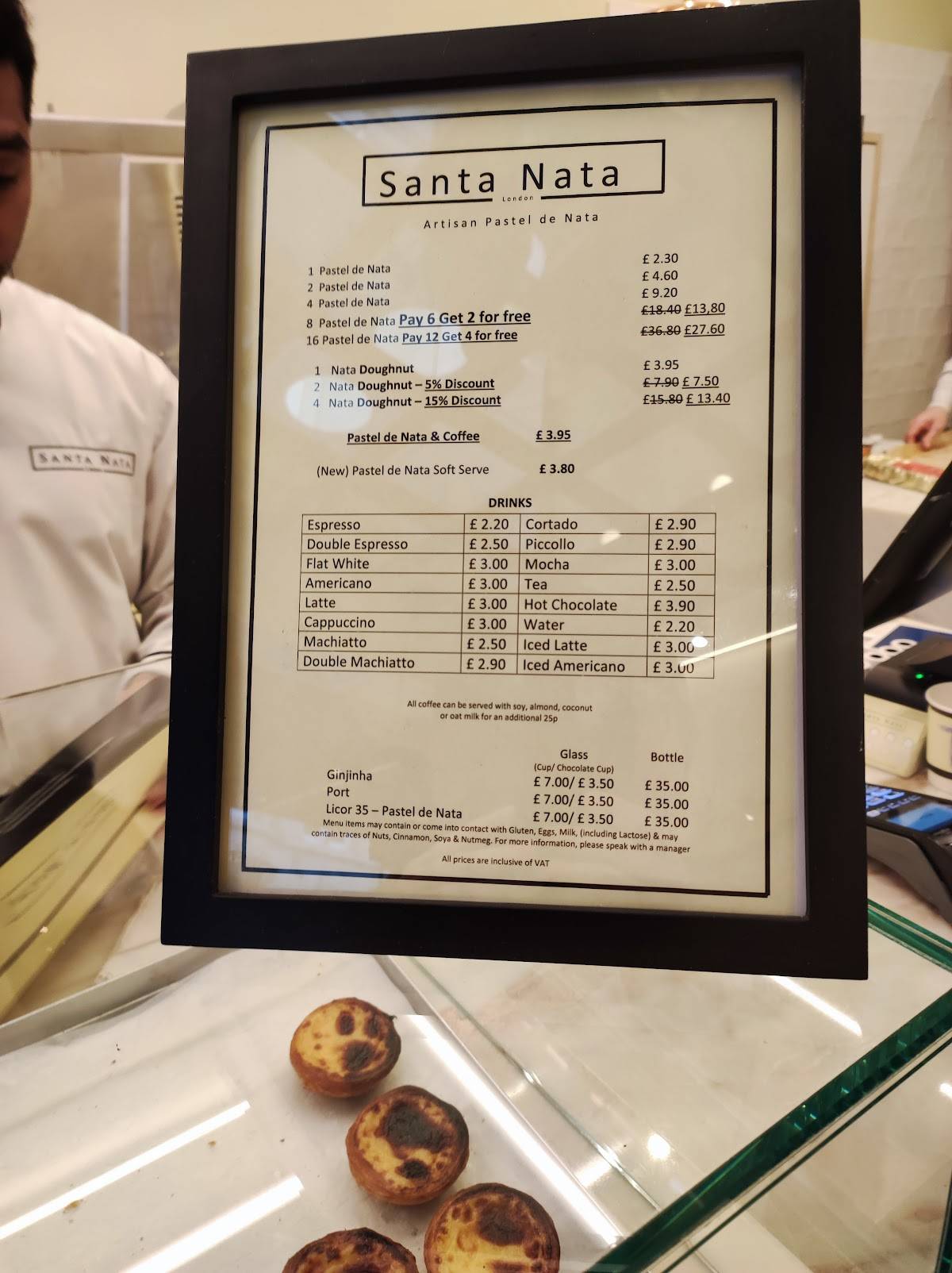 Menu at Santa Nata cafe, Oxford