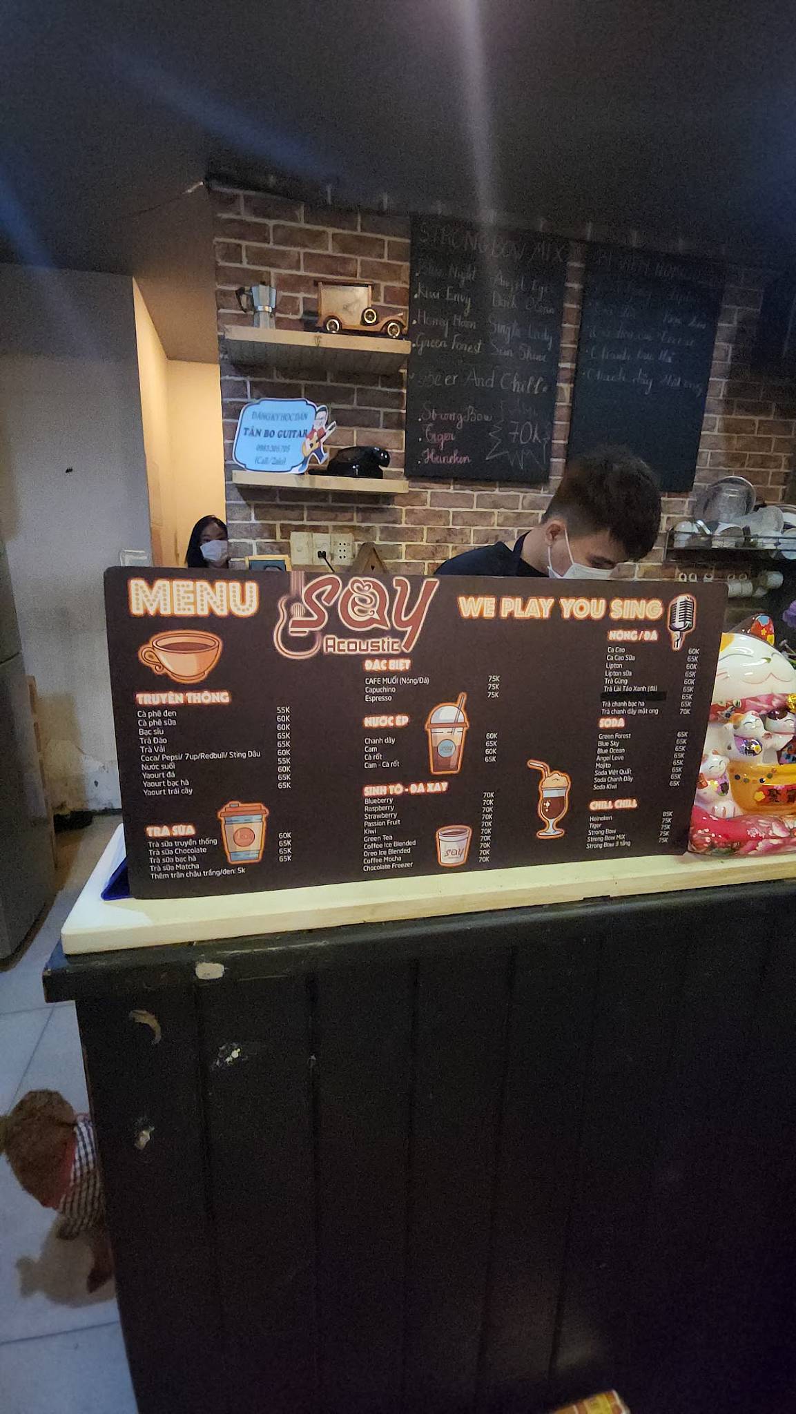 Menu at Say Acoustic cafe, Ho Chi Minh City, 60 Trần Minh Quyền