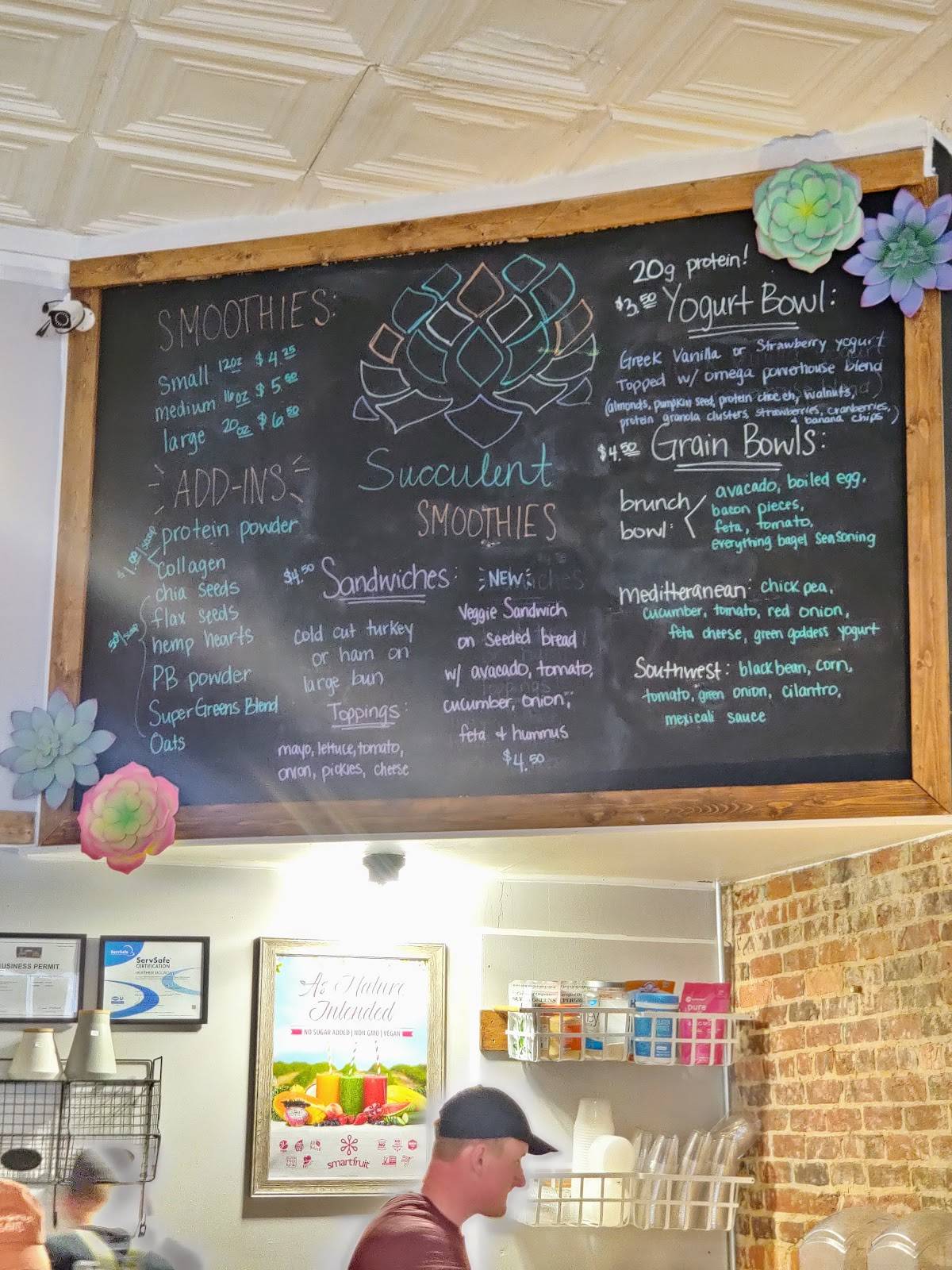 Menu at Succulent Smoothies, North Vernon