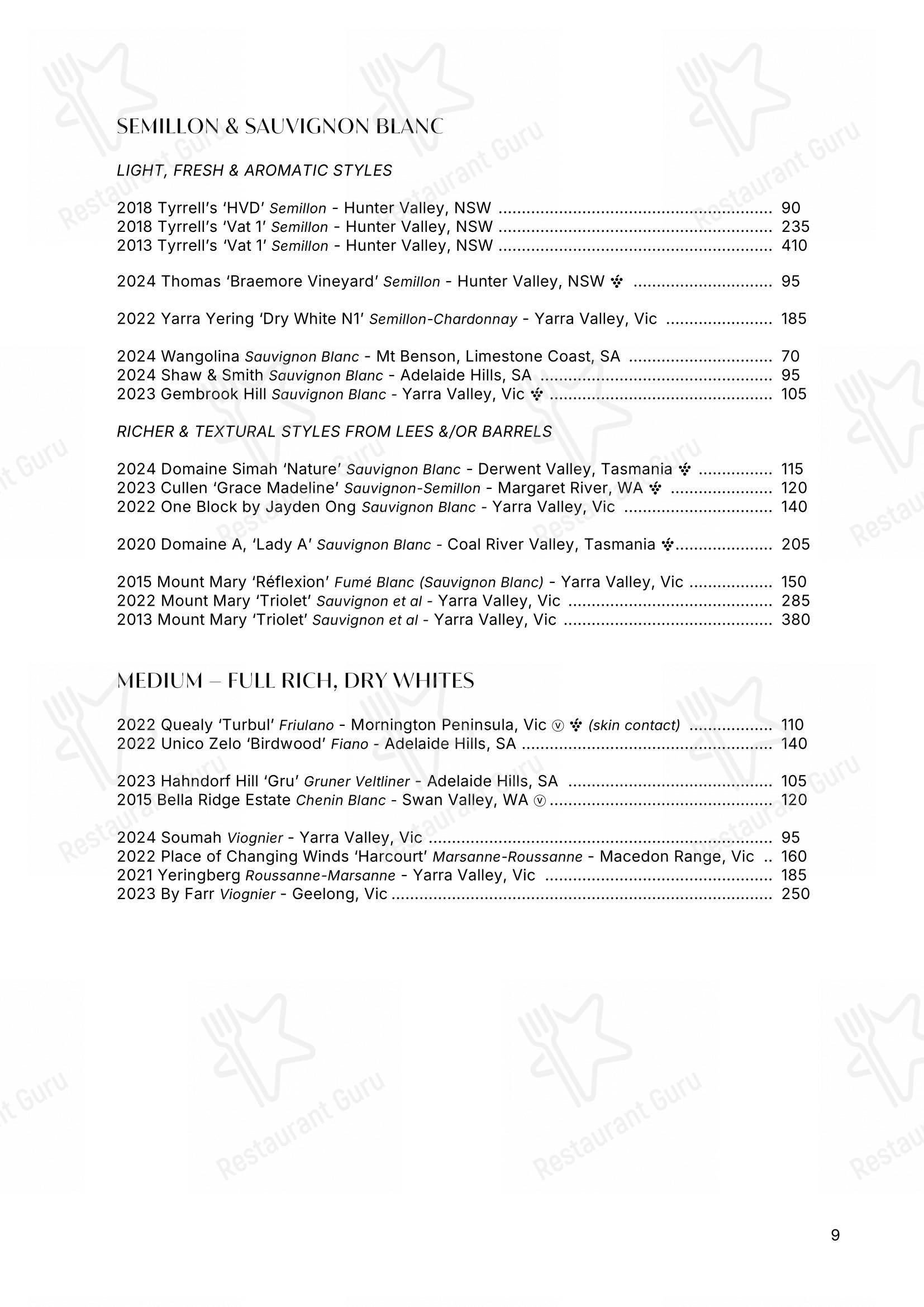 Menu at Cafe Sydney, Sydney, Level 5 Customs House