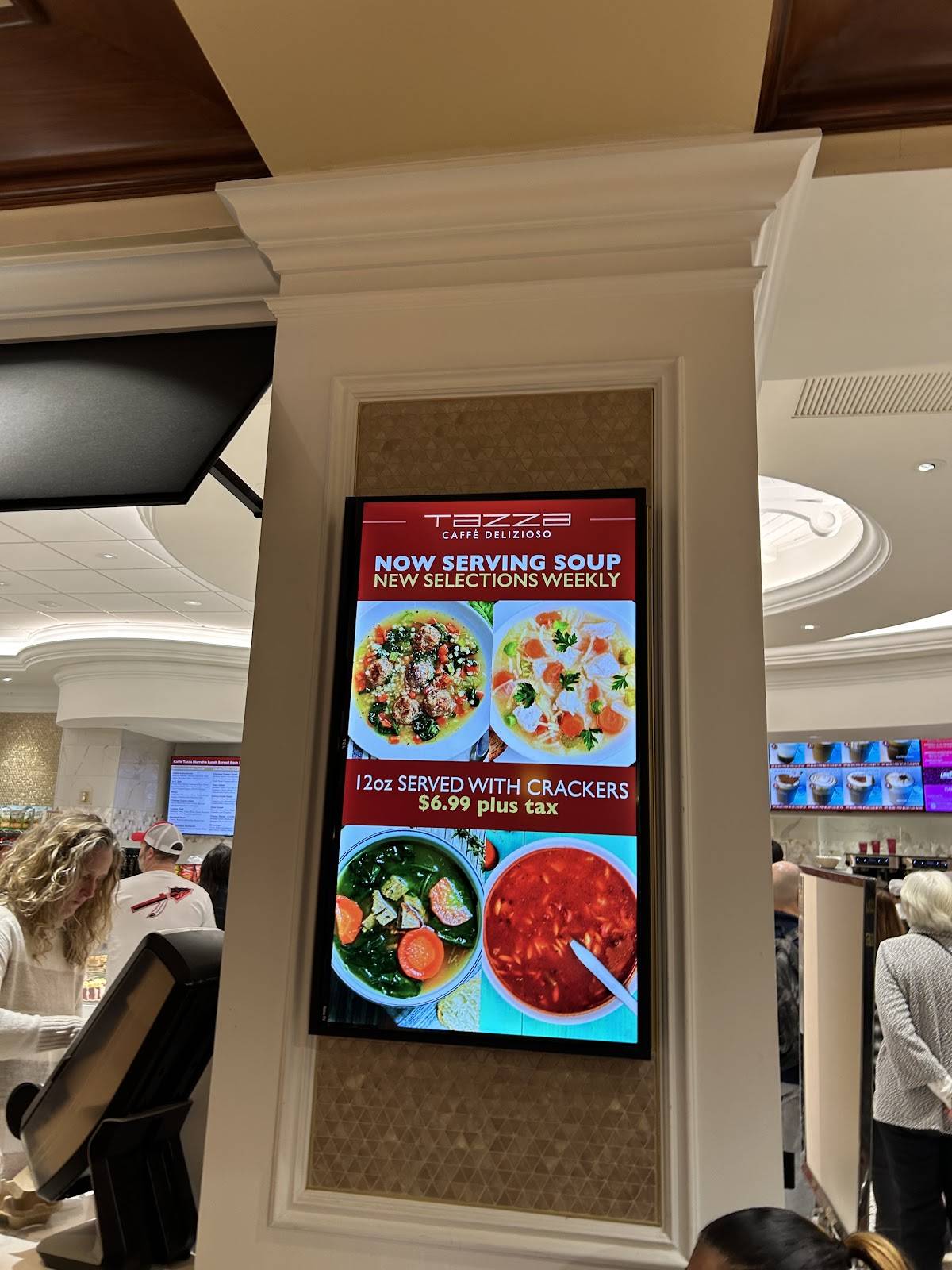 Menu at Café Tazza Delizioso cafe, Atlantic City, Harrah's Resort
