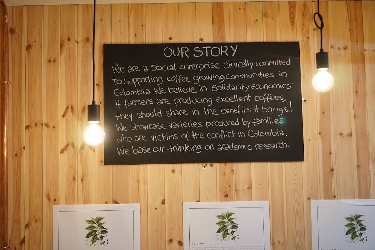 Menu at The Colombian Coffee Company SOHO cafe, London