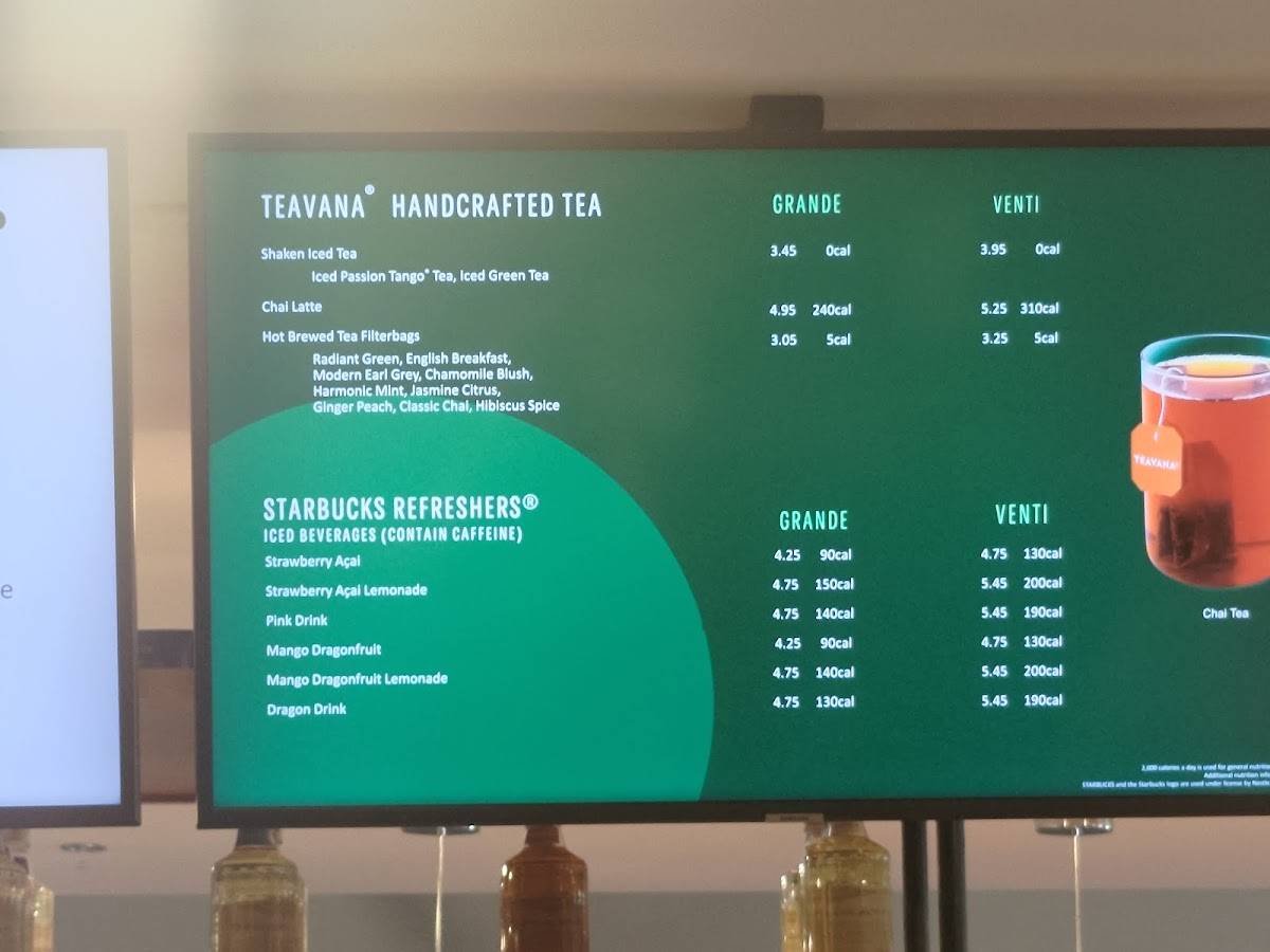 Menu at The Hub cafe, Greenville