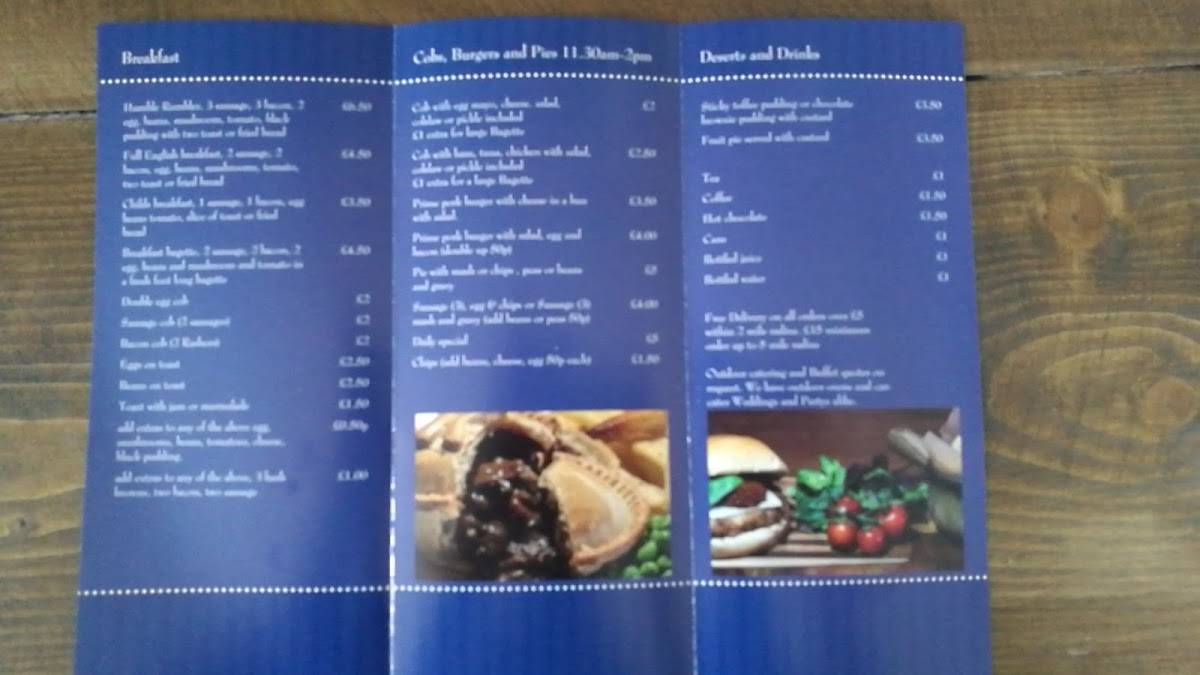 Menu at The Humble Rutland Cafe, Ilkeston