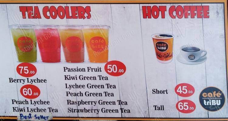 Menu at Cafe Tribu, Quezon City, Unit 105 15th Avenue