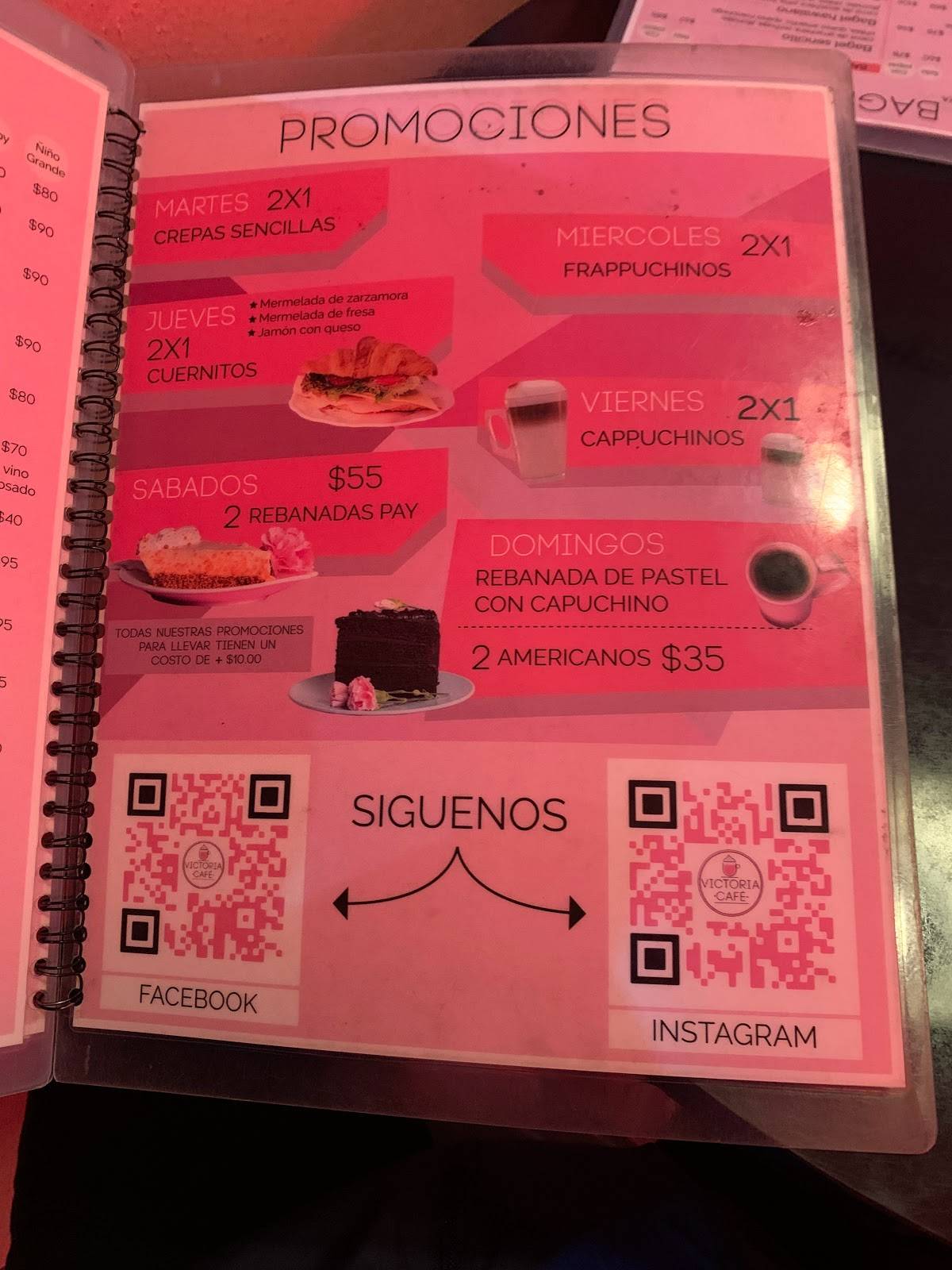 Carta de VICTORIA CAFÉ, Ciudad de México, C. 3 213 B