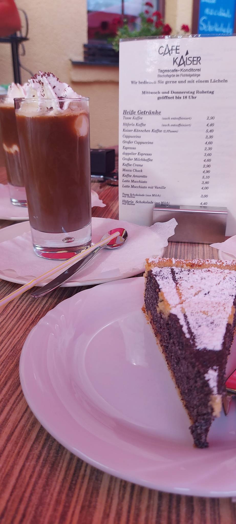 Speisekarte von Café & Konditorei Kaiser cafe, Bischofsgrün