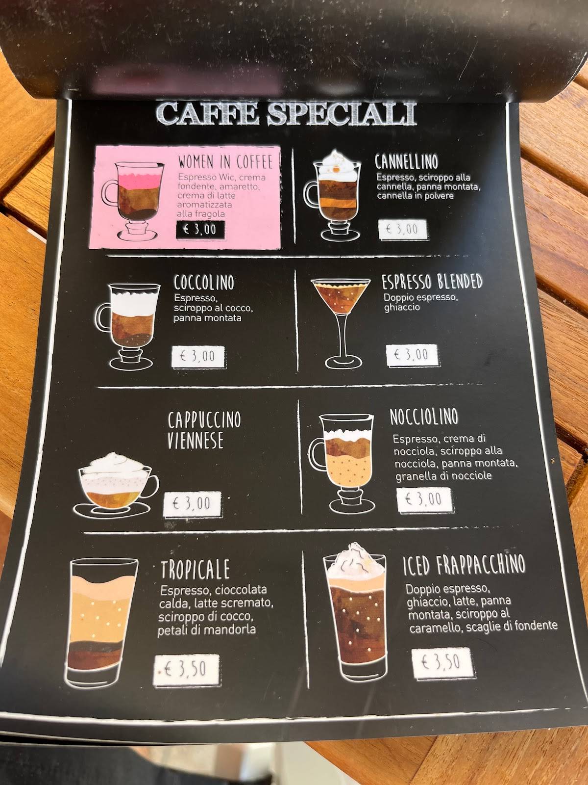 Menu da Caffè Vergnano pub & bar, Diano Marina