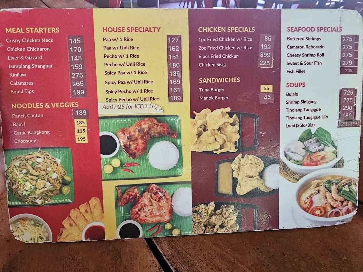 Menu at Dear Manok restaurant, Cagayan de Oro, #153 Corner