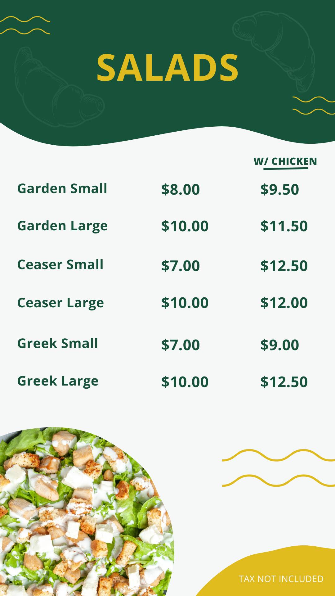 Menu at Caledonia Bakery & Pastry, Toronto