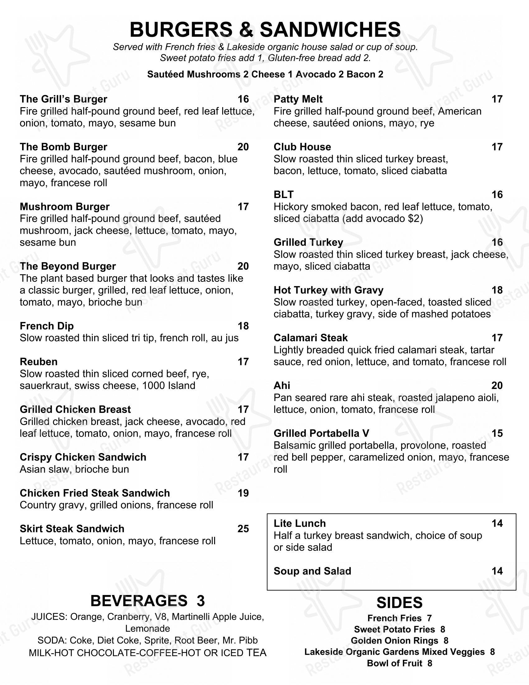 Menu at California Grill and Bar, Watsonville, 40 Penny Ln