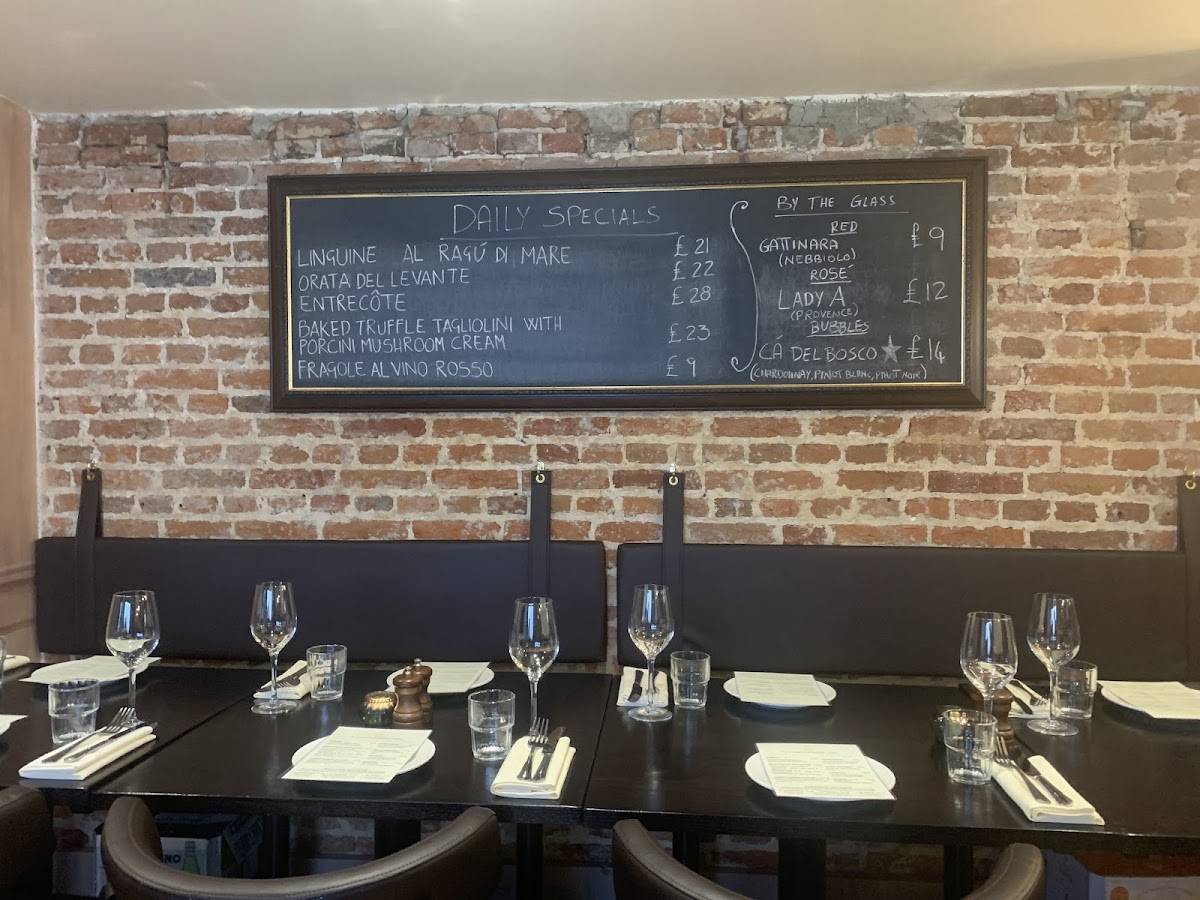 Menu at Cambio Marcia restaurant, Guildford