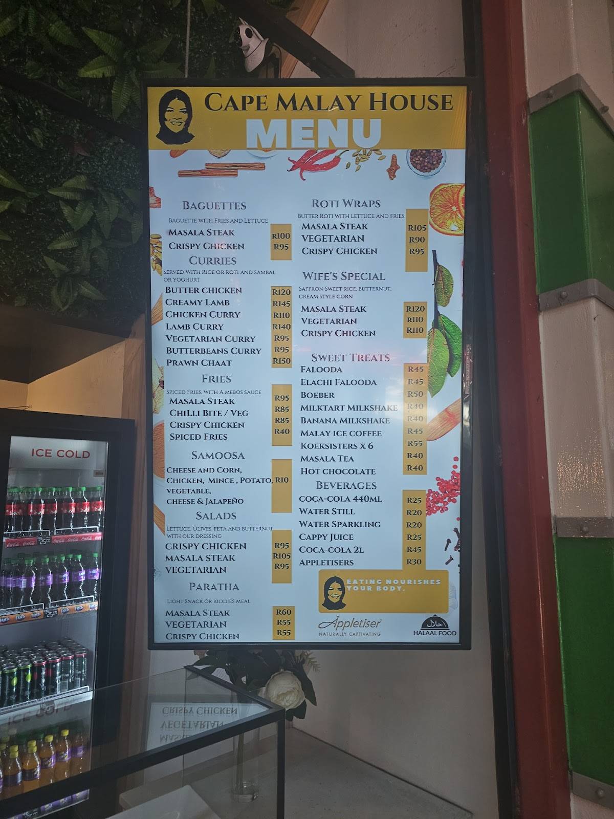 Menu at Cape Malay House restaurant, Cape Town, Shop FC4