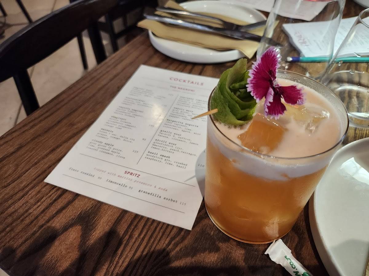 Menu at Ariel Modern Italian restaurant, Cape Town