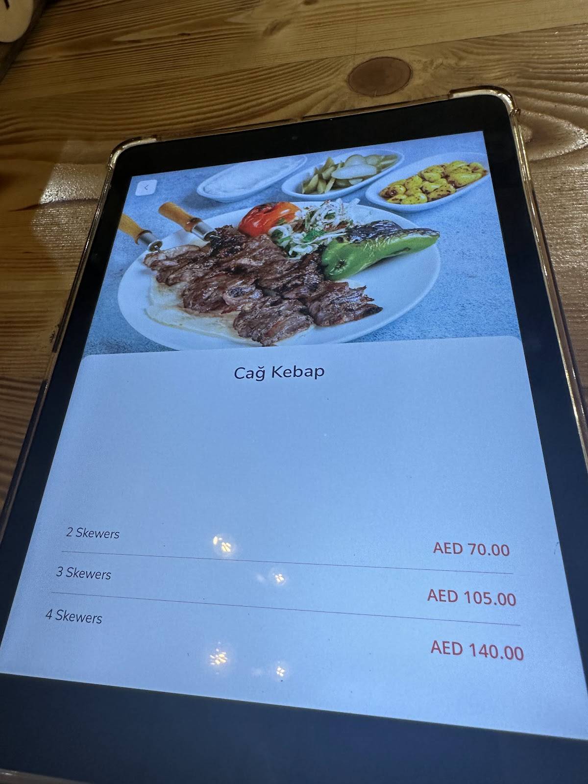 Menu at Cardak Cag Kebap Turkish Restaurant - Jumeirah, UAE