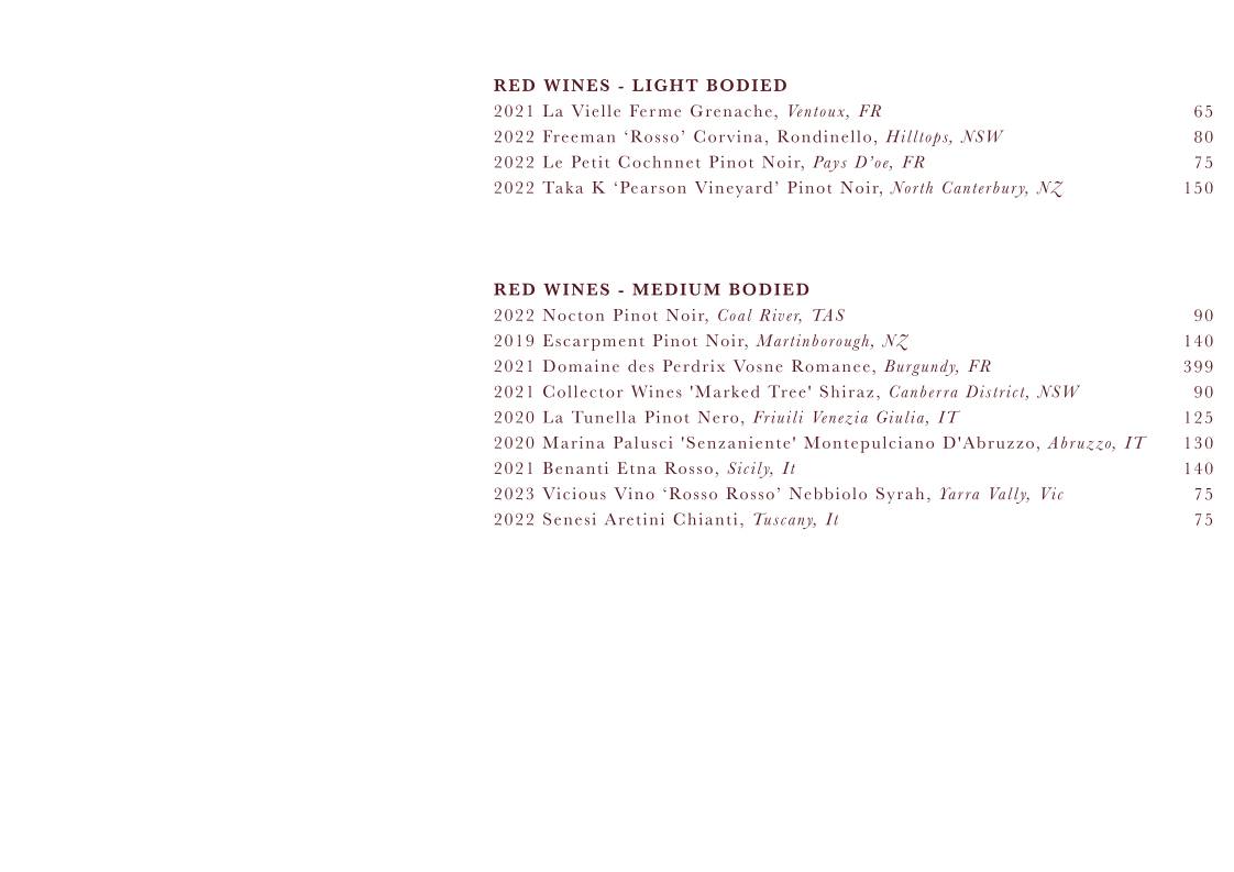 Menu at Cardea Sydney pub & bar, Barangaroo