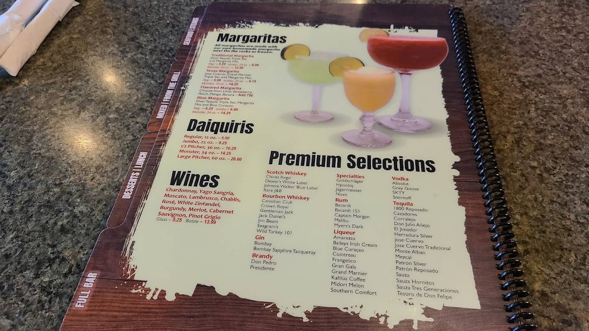 Menu at Casa Grande restaurant, Salisbury