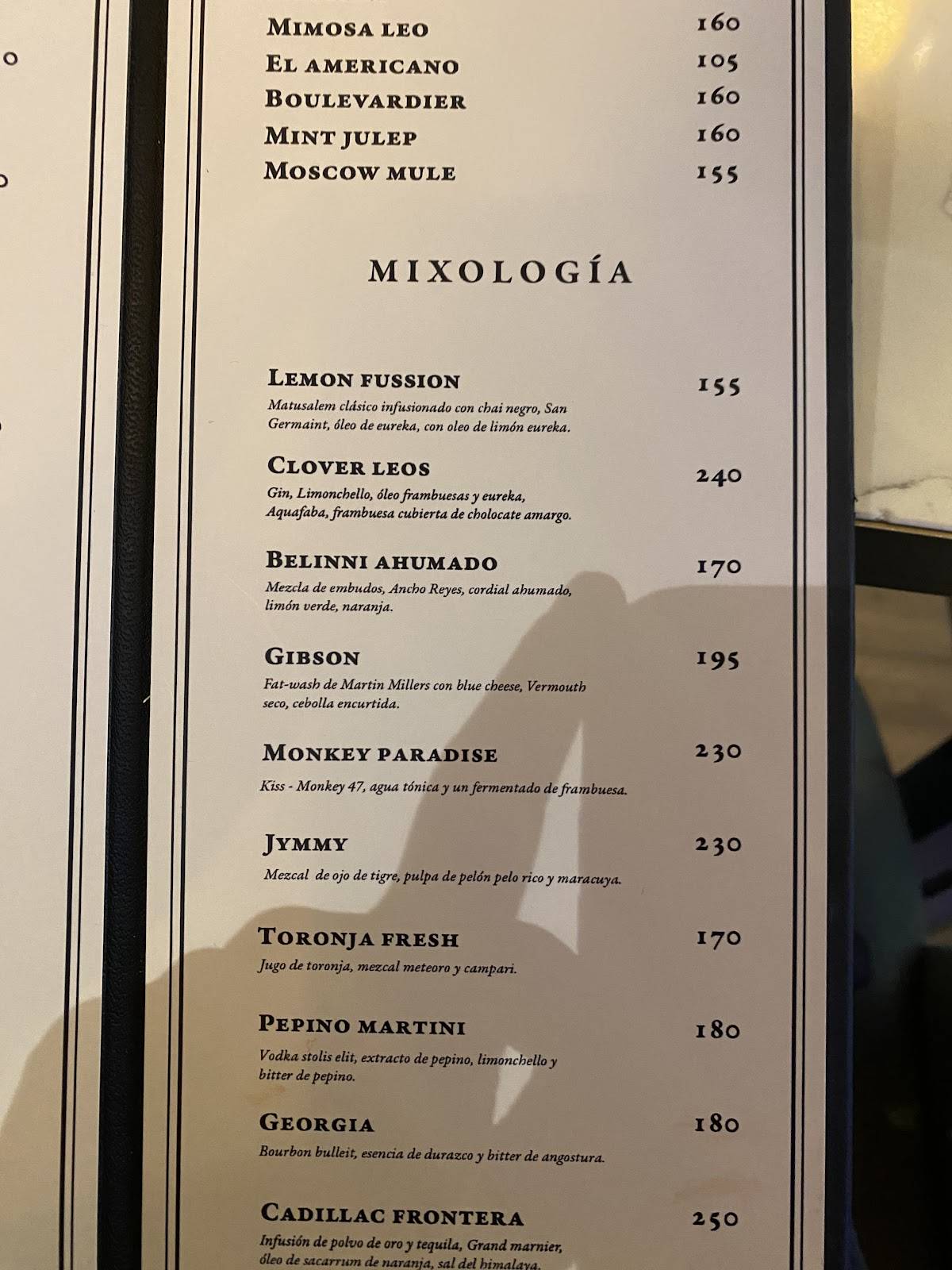 Menu at Casa de Leo Restaurant, Tijuana