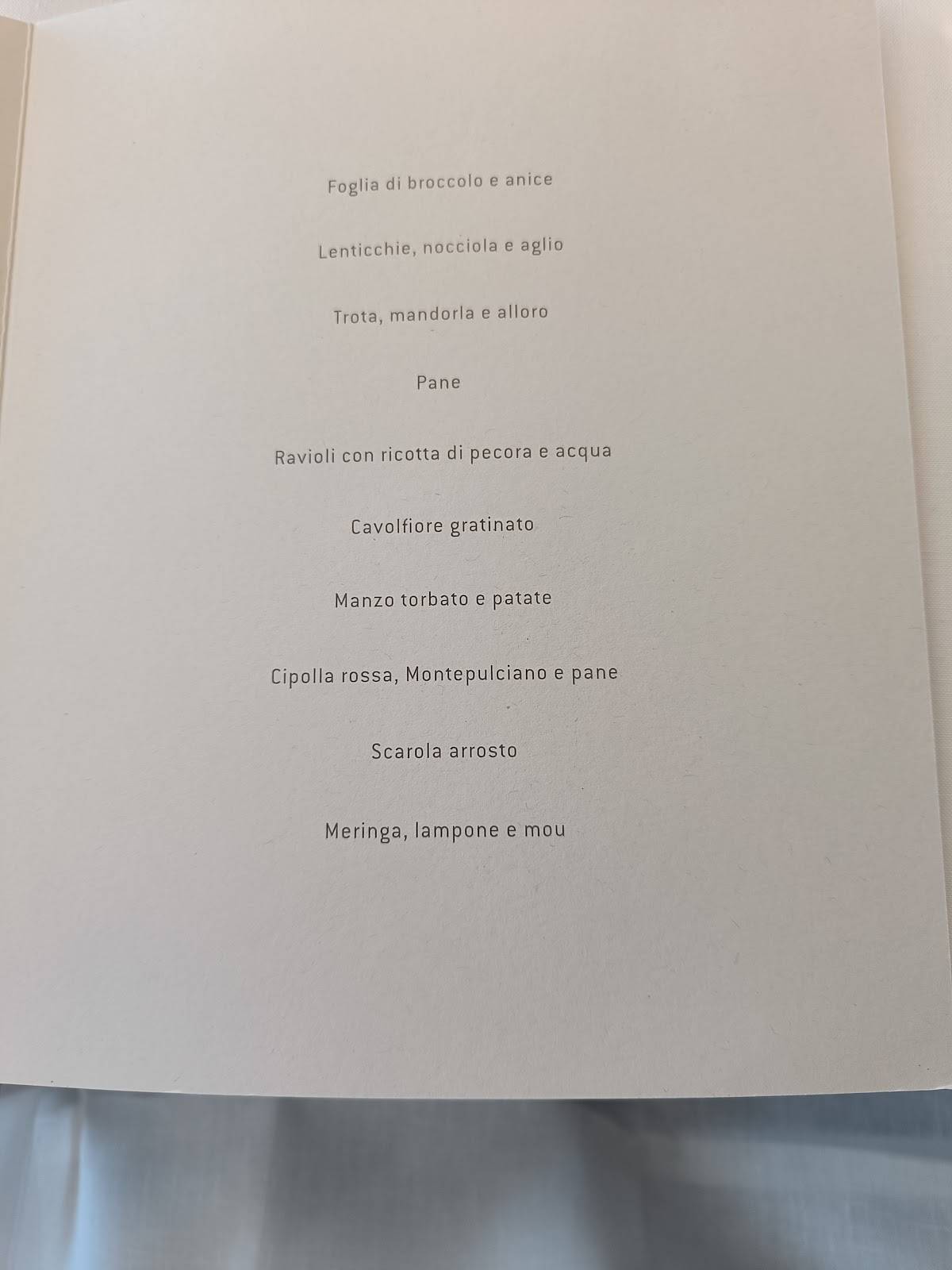 Carta de Ristorante Reale, Castel di Sangro