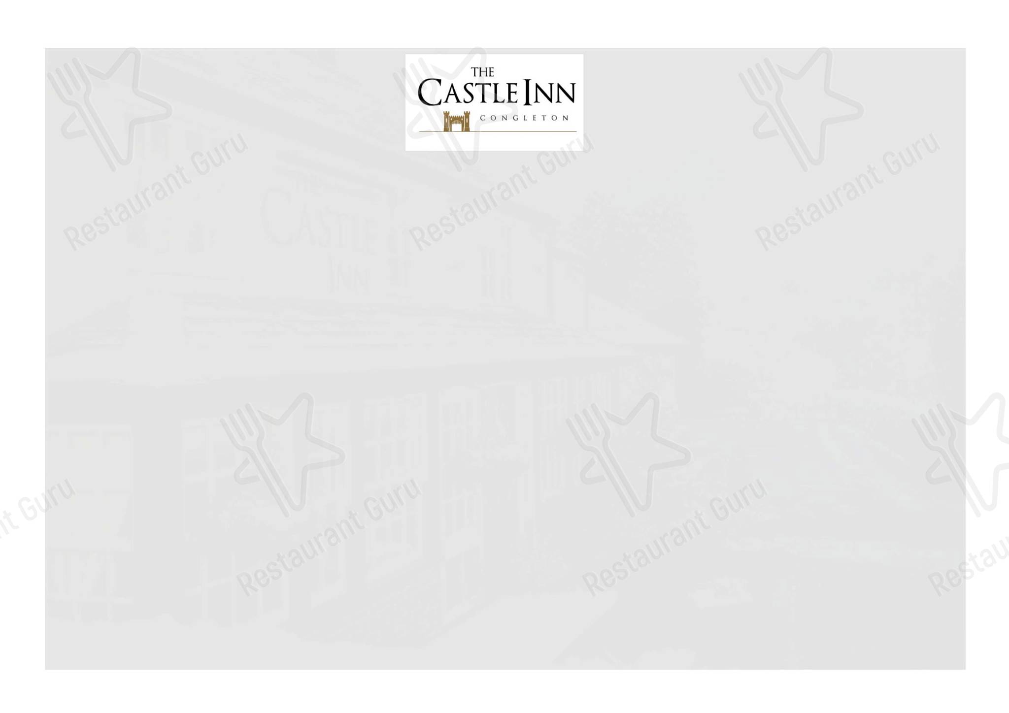 Menu at The Castle Inn pub & bar, Congleton