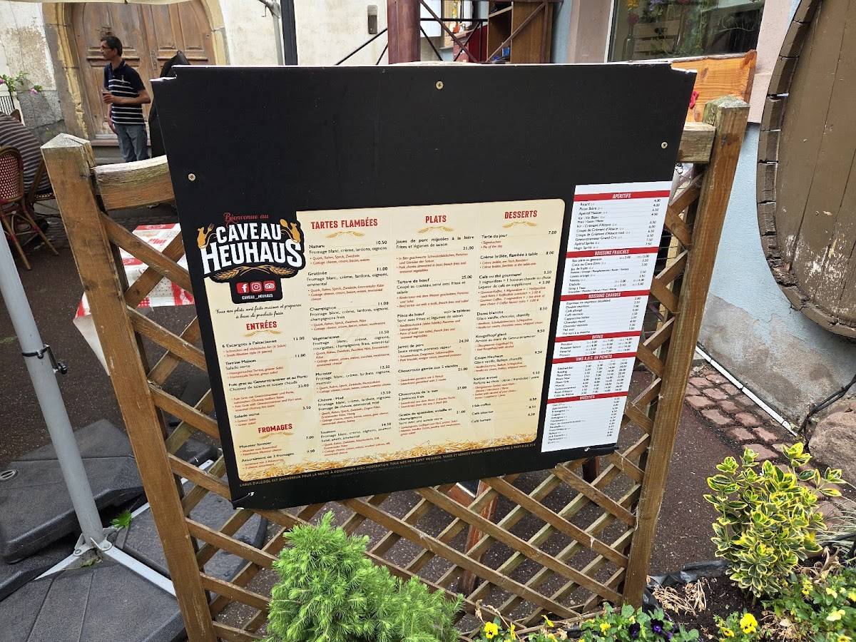 Menu at Caveau Heuhaus restaurant, Eguisheim