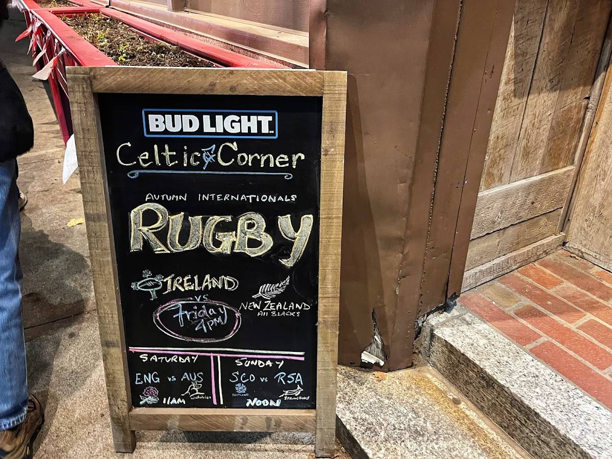 Menu at Celtic Corner Public House, Dartmouth