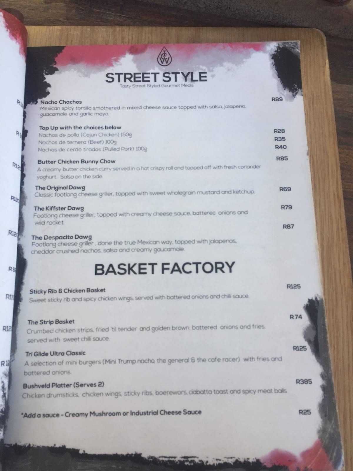 Menu at Industrial Works pub & bar, Centurion
