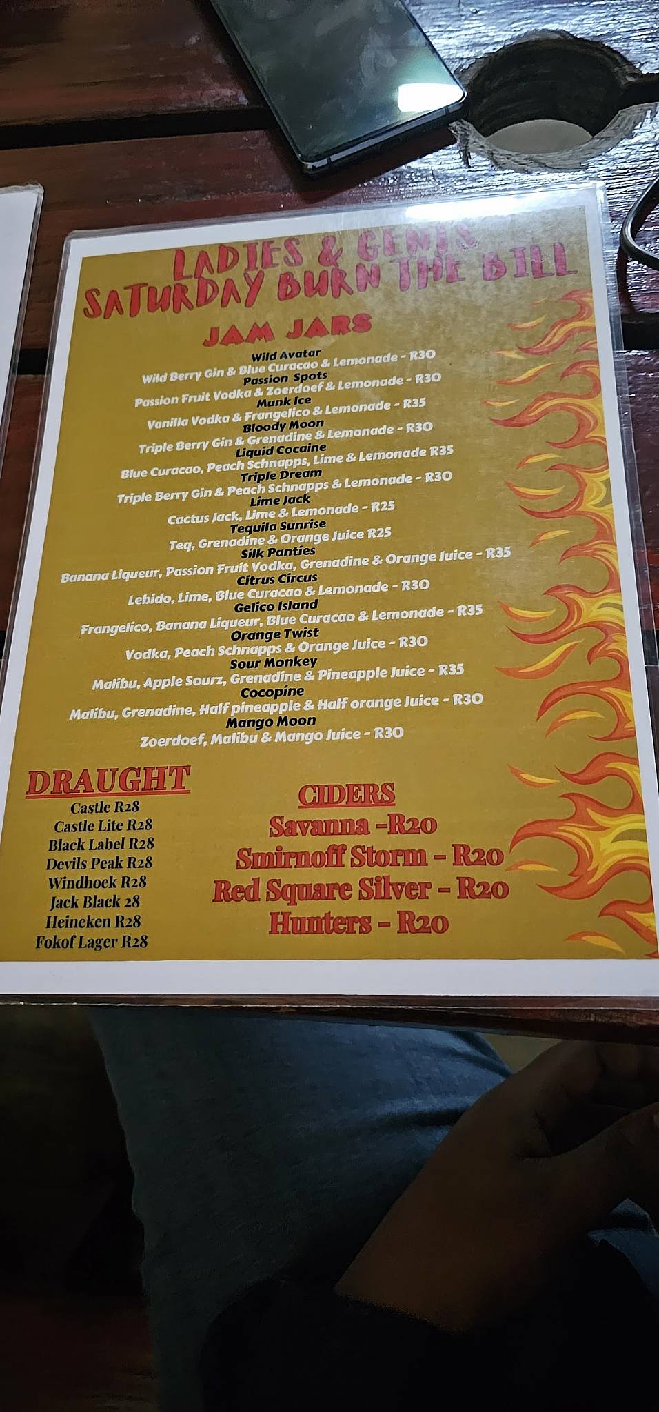 Menu at Pepper Chair Restaurant, Centurion
