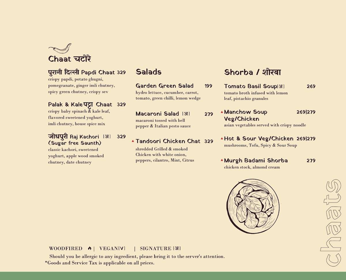 Menu at Anardana Chandigarh, Chandigarh