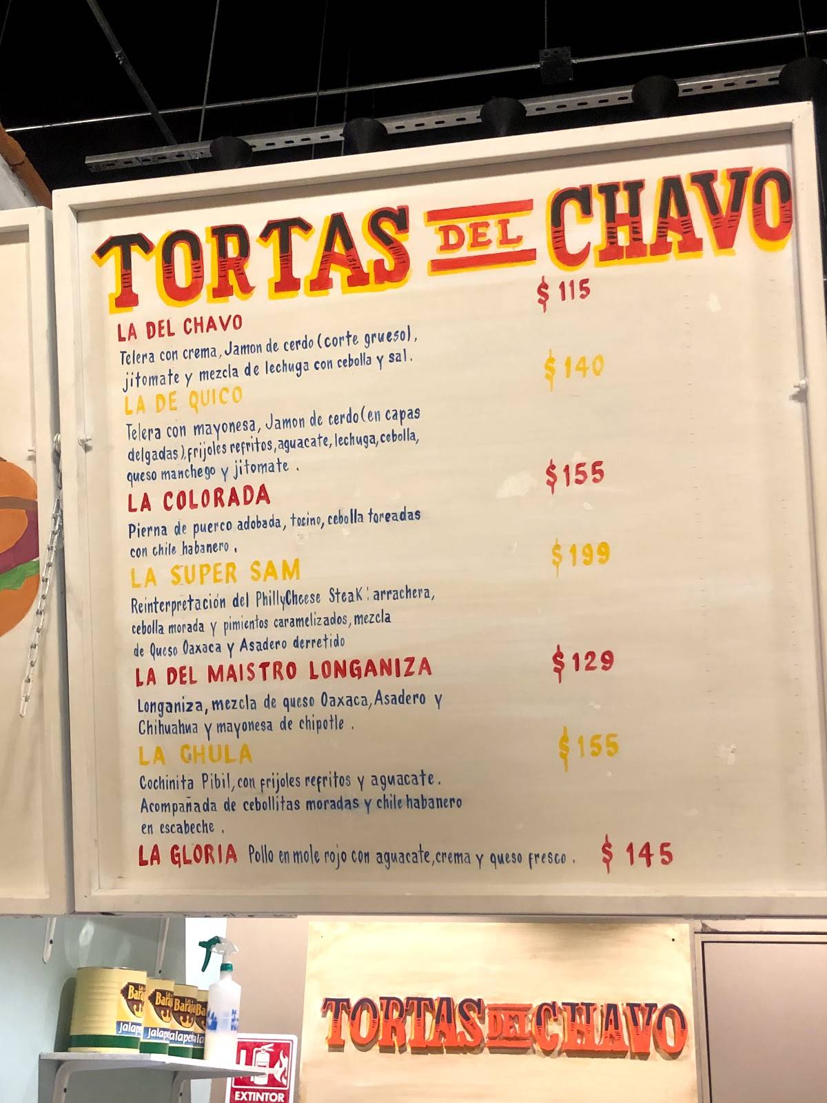 Carta del restaurante Chanfle y Recontrachanfle, Naucalpan del Juárez