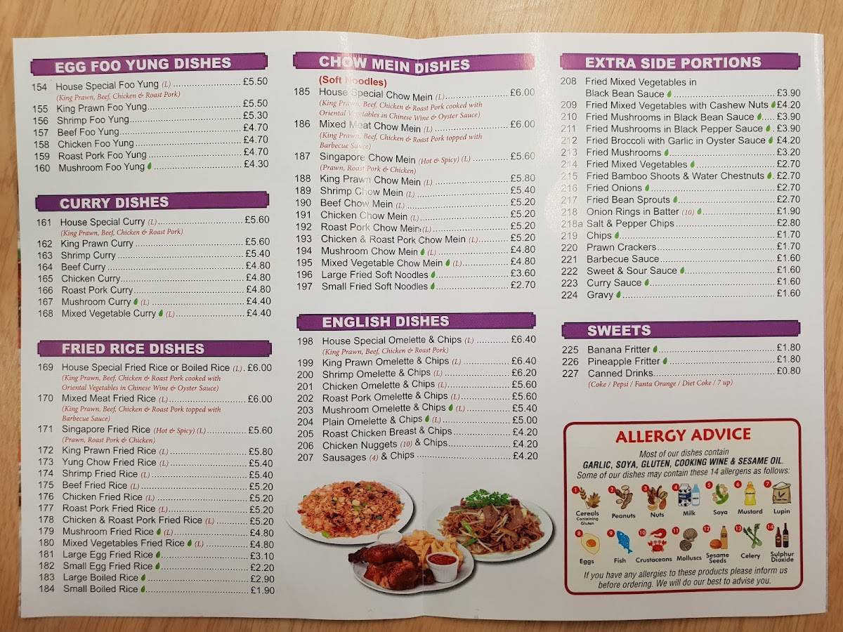 Menu at King 2 fast food, Chapel-en-le-Frith
