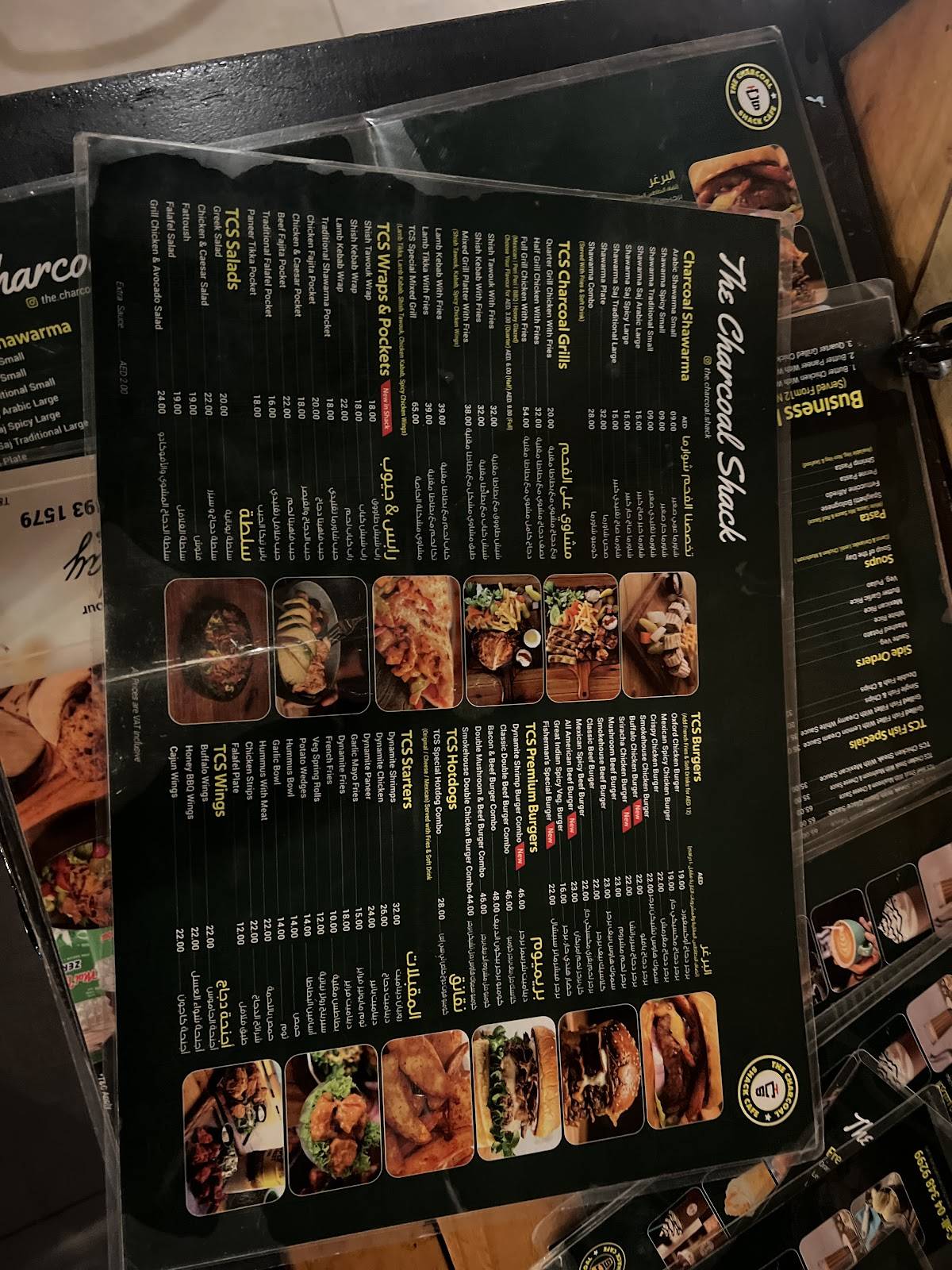 Menu at Charcoal Shack Restaurant, Dubai