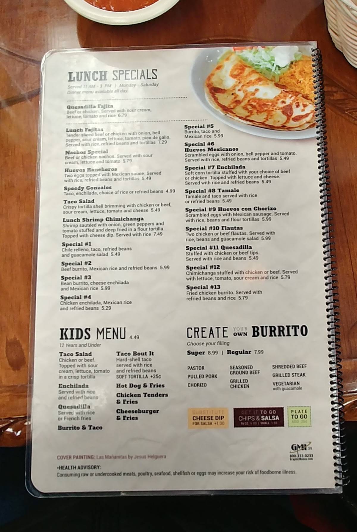 Menu at Chava's Mexican Grill restaurant, Huntington