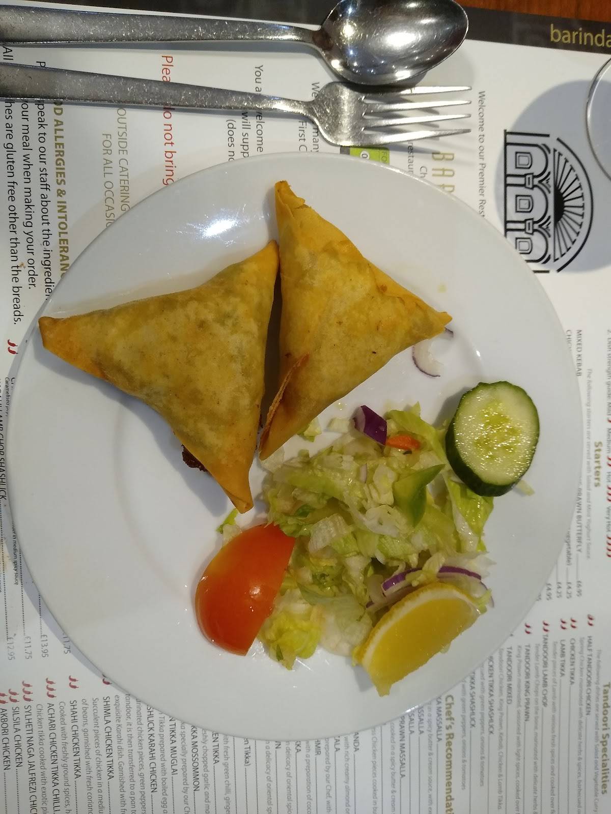 Menu at Barinda Cheadle Hulme, Cheadle, 7/11 Gilbent Road