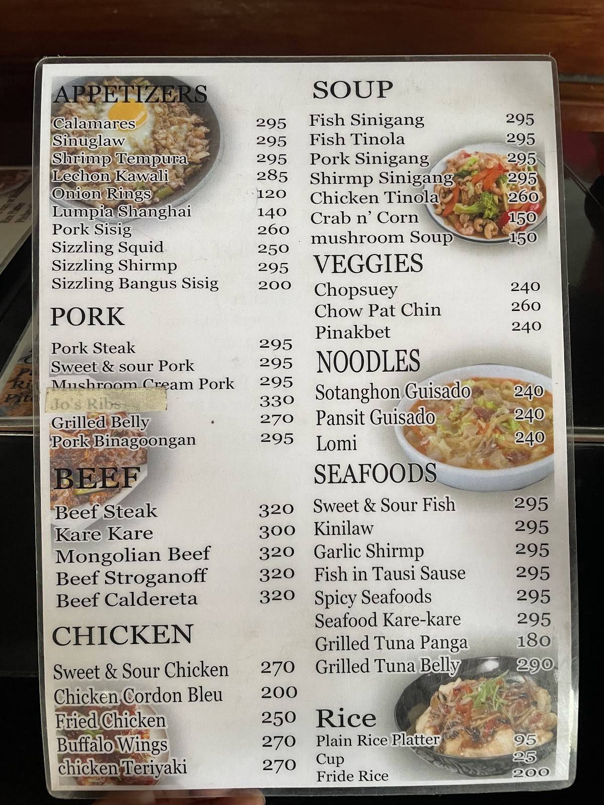 Menu at CheckPoint Food Camiguin restaurant, Mambajao, Yumbing