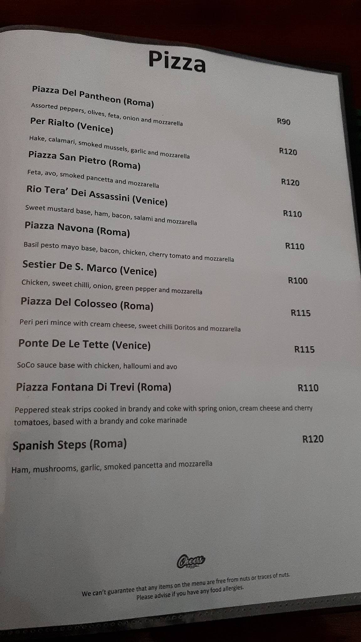 Menu at Cheers Pub & Grill, Kimberley, 39 Main Rd