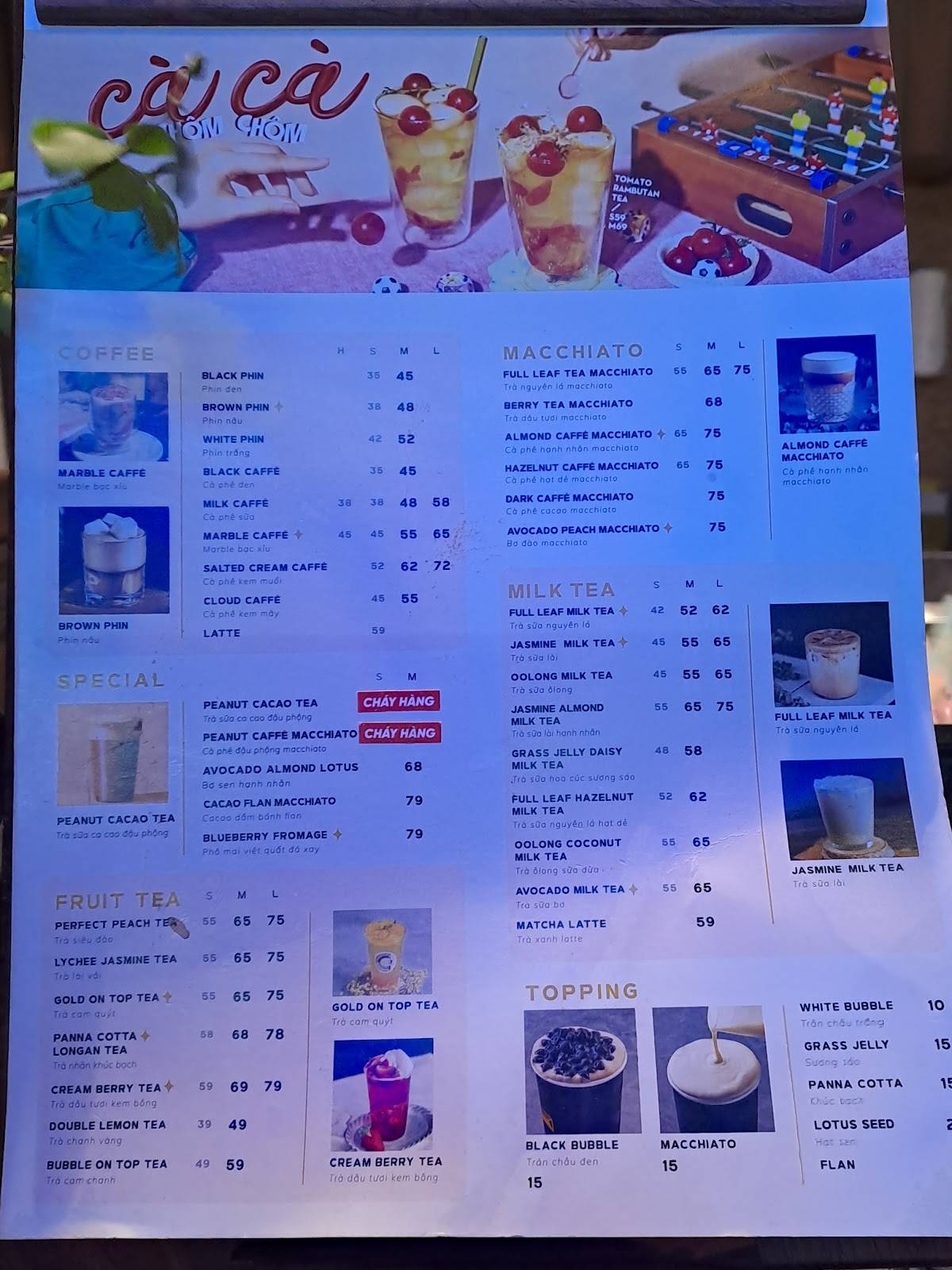 Menu at Cheese Coffee - Le Thanh Ton cafe, Ho Chi Minh City