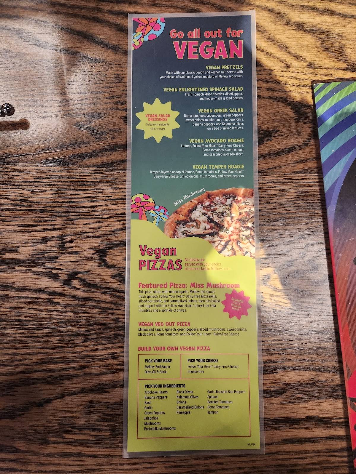 Menu at Mellow Mushroom Chesterfield pizzeria, Chesterfield