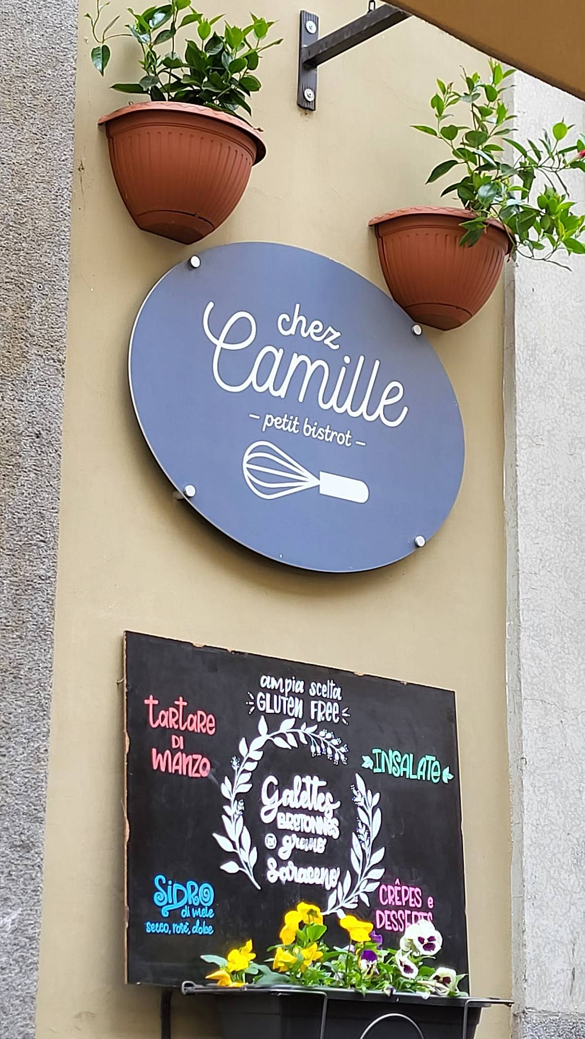 Menu au Chez Camille restaurant, Turin