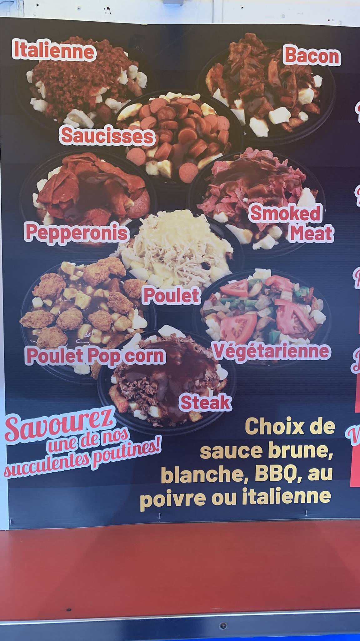 Menu au Chez Lou Patate restaurant, Gatineau
