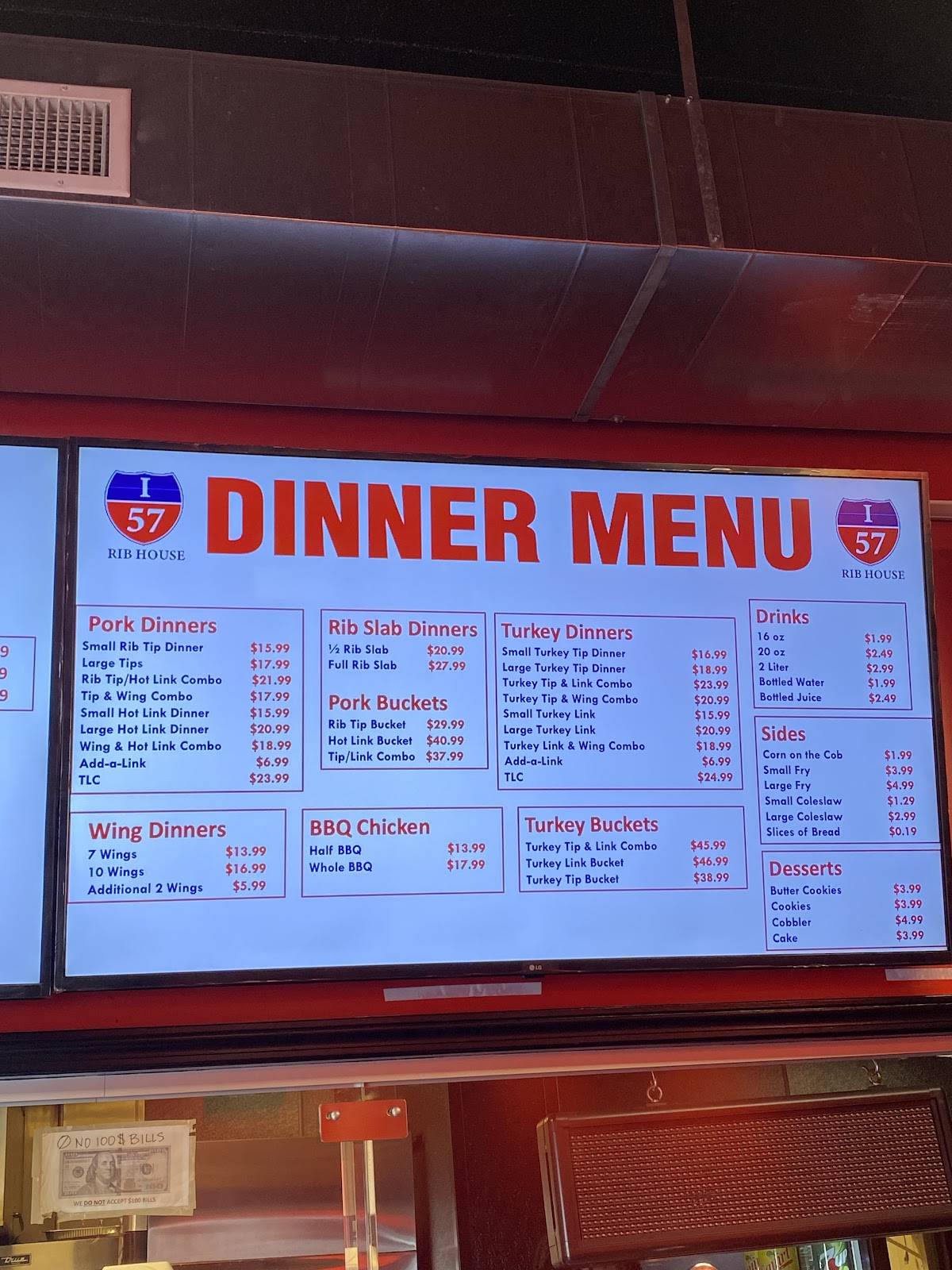 Menu at I 57 RIB House BBQ, Chicago, W 115th St