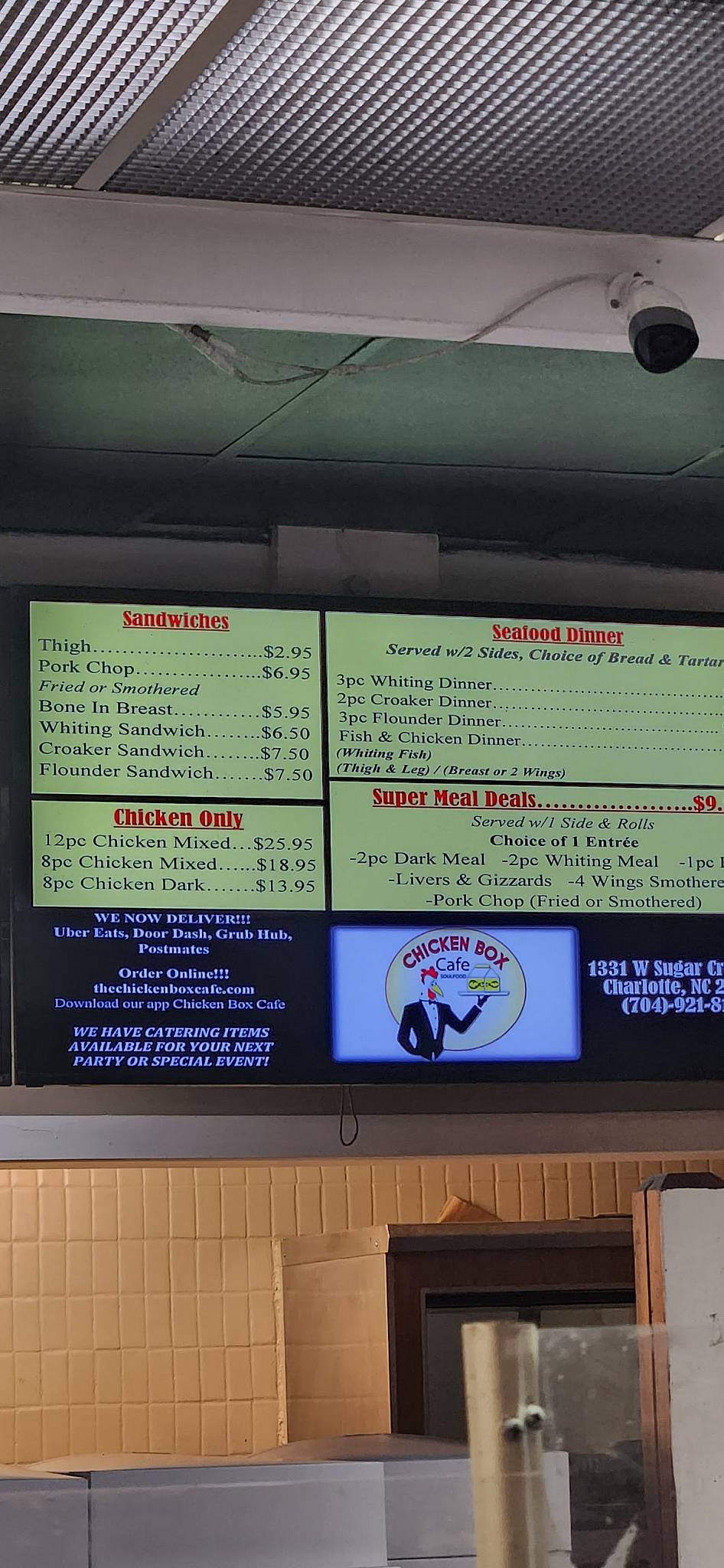Menu at Chicken Box Cafe, Charlotte, W Sugar Creek Rd