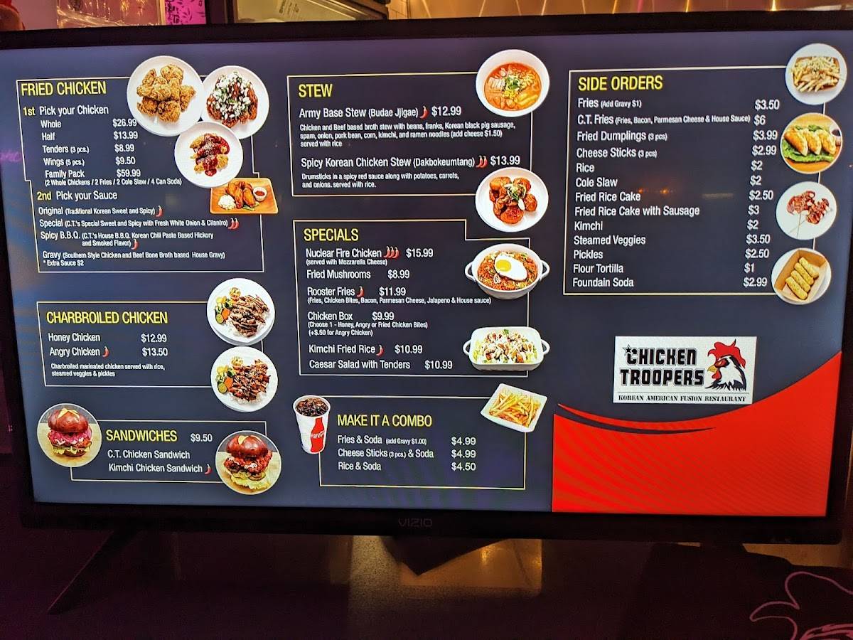 Menu at Chicken Troopers restaurant, Norwalk